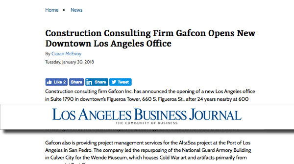 Gafcon Opens New L.A. Office - Gafcon